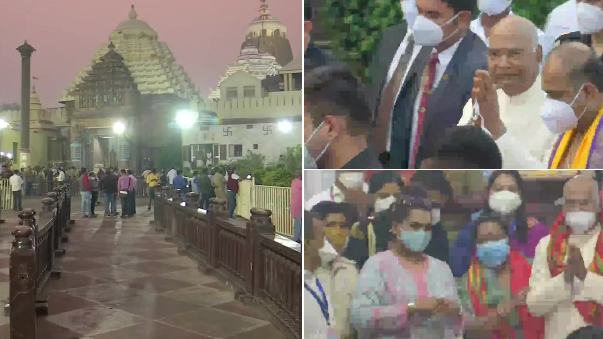 ओडिशा: राष्ट्रपति रामनाथ कोविंद और उनकी पत्नी सविता ने पुरी में भगवान ...