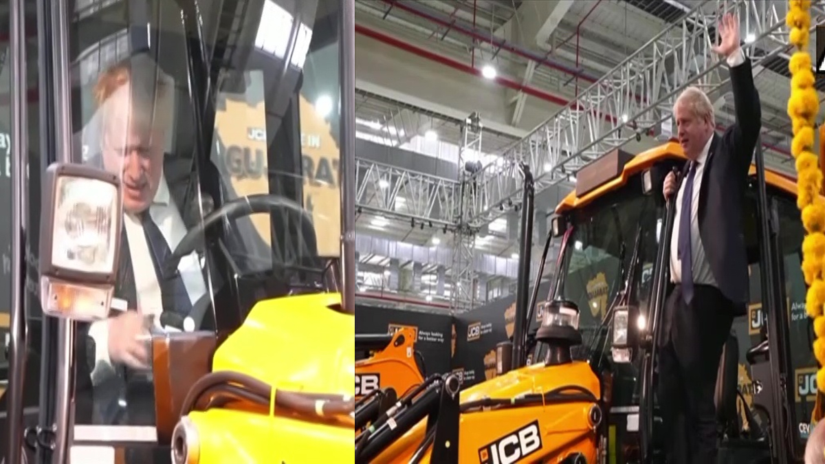 Gujarat: ब्रिटेन के पीएम बोरिस जॉनसन ने चलाया बुलडोजर, नई JCB ट्रैक्टर ...