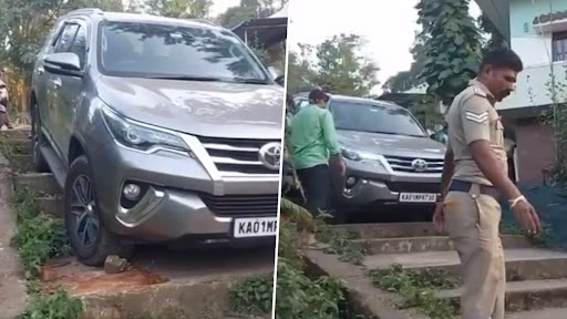 Car Stuck on Stairs following Google Maps Video: गूगल मैप्स ने सड़क की ...